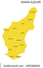 Adana District Map Vector Illustration Turkey: Vector có sẵn (miễn phí ...
