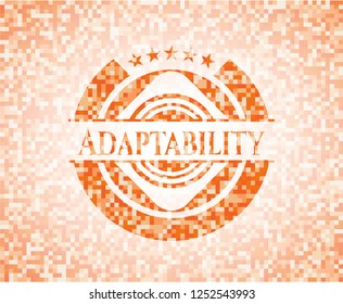 Adaptability Abstract Orange Mosaic Emblem Background Stock Vector ...