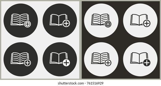 Add Book Black White Vector Icons Stock Vector (Royalty Free) 761516929 ...
