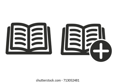 Add Book Vector Icon Black Illustration Stock Vector (Royalty Free ...