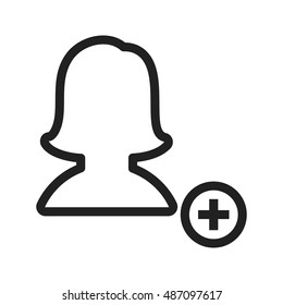 Female Add User Icon Stock Vector (Royalty Free) 409471189
