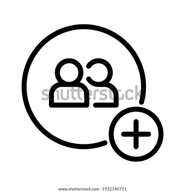 Add Friend Icon Line Vector Isolated Stock Vector (Royalty Free ...