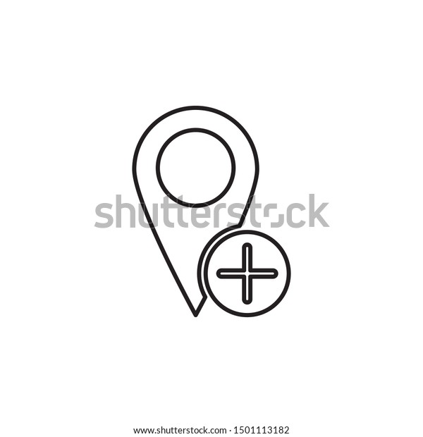 Add Location Icon Simple Thin Line Stock Vector (Royalty Free ...