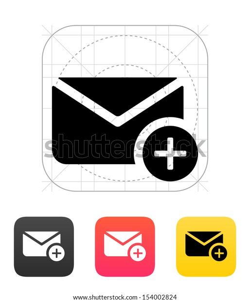 Add Mail Icon On White Background Stock Vector (Royalty Free) 154002824