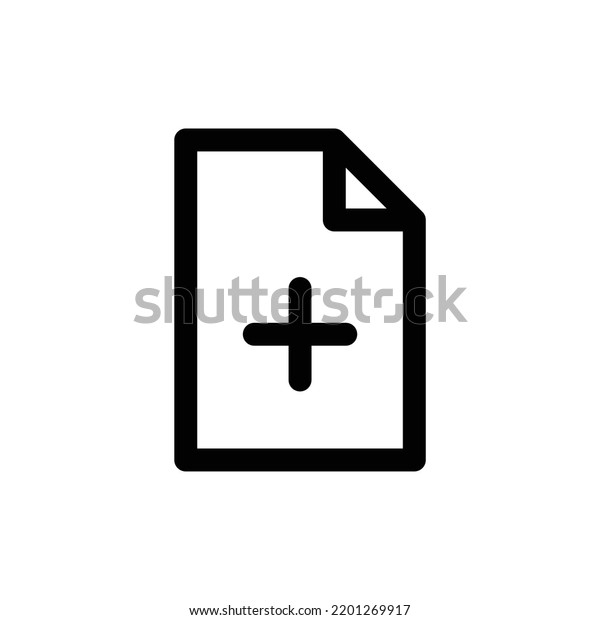 Add New Page Icon Black Outline Stock Vector (Royalty Free) 2201269917 ...