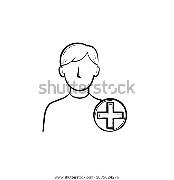 Add New User Hand Drawn Outline Stock Vector (Royalty Free) 1095824276