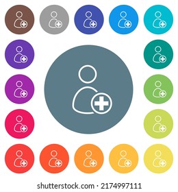 Add New User Outline Flat White Stock Vector (Royalty Free) 2174997111 ...