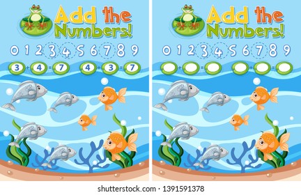 Add Number Worksheet Illustration Stock Vector (Royalty Free ...