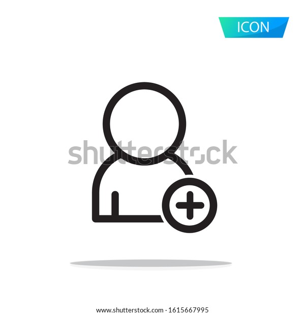Add People Icon Isolated On White Stock Vector (Royalty Free ...