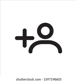 Add People Icon Vector On White Stock Vector (Royalty Free) 1597198603 ...