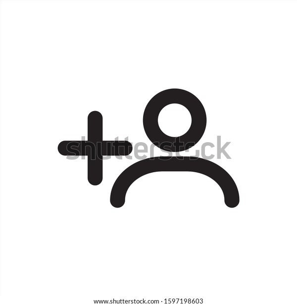 Add People Icon Vector On White Stock Vector (Royalty Free) 1597198603 ...