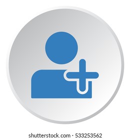 Add User Icon Flat Design Style Stock Vector (Royalty Free) 533253562 ...