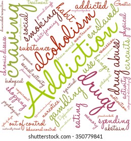Addiction Word Cloud On White Background Stock Vector (Royalty Free ...