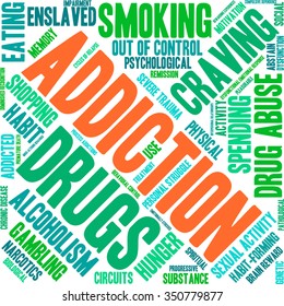 Addiction Word Cloud On White Background Stock Vector (Royalty Free ...