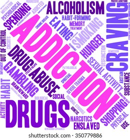 Addiction Word Cloud On White Background Stock Vector (Royalty Free ...