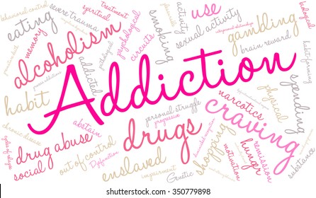 Addiction Word Cloud On White Background Stock Vector (Royalty Free ...