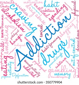 Addiction Word Cloud On White Background Stock Vector (Royalty Free ...