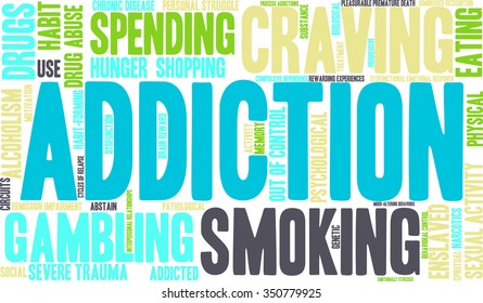 Addiction Word Cloud On White Background Stock Vector (Royalty Free ...