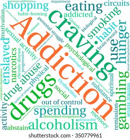 Addiction Word Cloud On White Background Stock Vector (Royalty Free ...