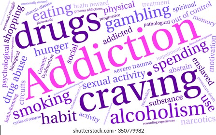 Addiction Word Cloud On White Background Stock Vector (Royalty Free ...