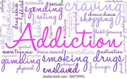 Addiction Word Cloud On White Background Stock Vector (Royalty Free ...