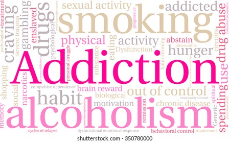 Addiction Word Cloud On White Background Stock Vector (Royalty Free ...