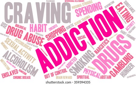 Addiction Word Cloud On White Background Stock Vector (Royalty Free ...