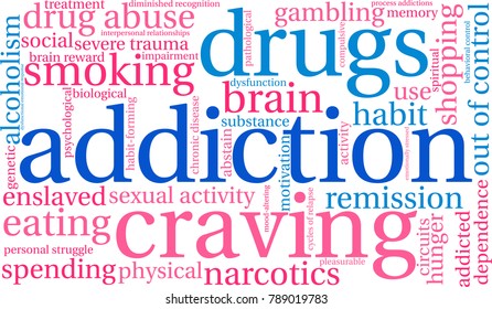 Addiction Word Cloud On White Background Stock Vector (Royalty Free ...