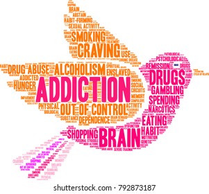 Addiction Word Cloud On White Background Stock Vector (Royalty Free ...