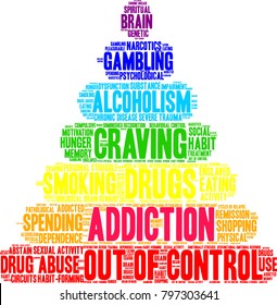 Addiction Word Cloud On White Background Stock Vector (Royalty Free ...
