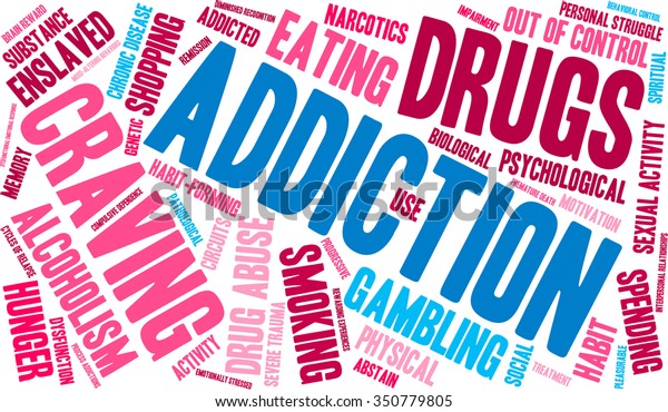 Addiction Word Cloud On White Background Stock Vector (Royalty Free ...