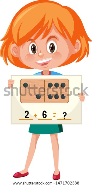 Adding Numbers Girl Student Illustration Stock Vector (Royalty Free ...