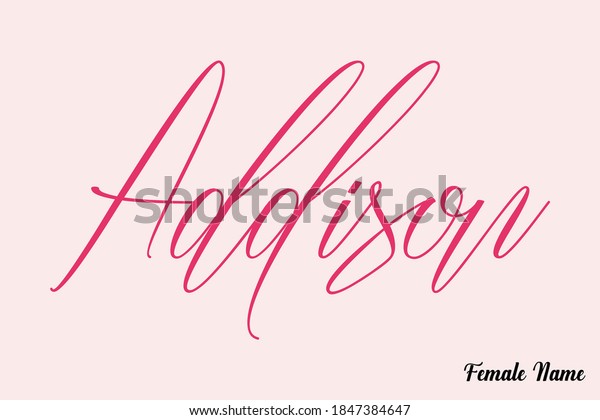 Addisonfemale Name Calligraphy Cursive Dork Pink: เวกเตอร์สต็อก (ปลอด ...