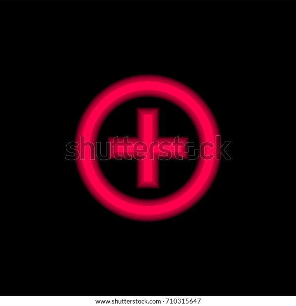 Addition Red Glowing Neon Ui Ux Stock Vector (Royalty Free) 710315647 ...