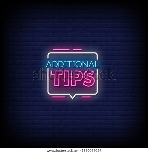 Additional Tips Neon Signs Style Text Stock Vector (Royalty Free ...
