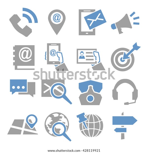 Address Contact Icon Set Stock Vector (Royalty Free) 428119921 ...