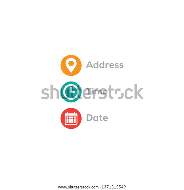 Address Date Time Icons Vector Illustration Stock Vector (Royalty Free ... Address Date Time Icons Vector Illustration Stock Vector (Royalty Free ...