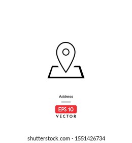 Address Icon Ecommerce Isolated On White Stock Vector (Royalty Free ...