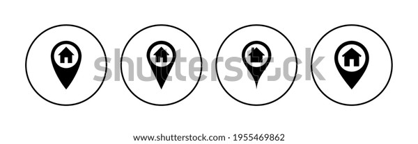 Address Icon Set Home Location Icon Stock Vector (Royalty Free ...