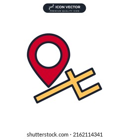 Address Icon Symbol Template Graphic Web Stock Vector (Royalty Free ...