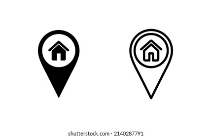 Address Icon Vector Home Location Sign Stock Vector (Royalty Free ...