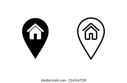 Address Icon Vector Home Location Sign Stock Vector (Royalty Free ...