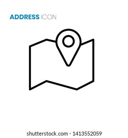 Address Icon Vector On White Background Stock Vector (Royalty Free ...