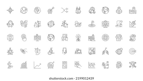 Address Ideas Linear Icons Line Signs Stock Vector (Royalty Free ...