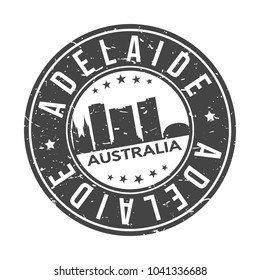 Adelaide Australia Round Stamp Icon Skyline Stock Vector (Royalty Free ...