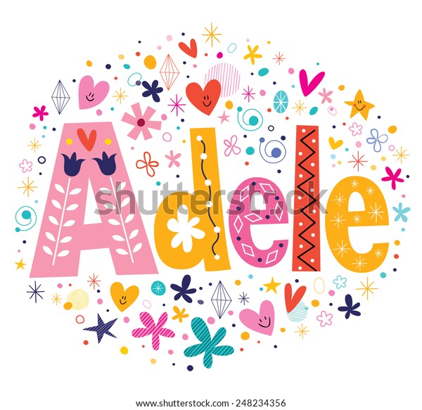 Adele Female Name Decorative Lettering Type Stock Vector (Royalty Free ...