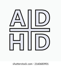 Adhd Icon Within Glyph Style Abbreviation Stock Vector (Royalty Free ...