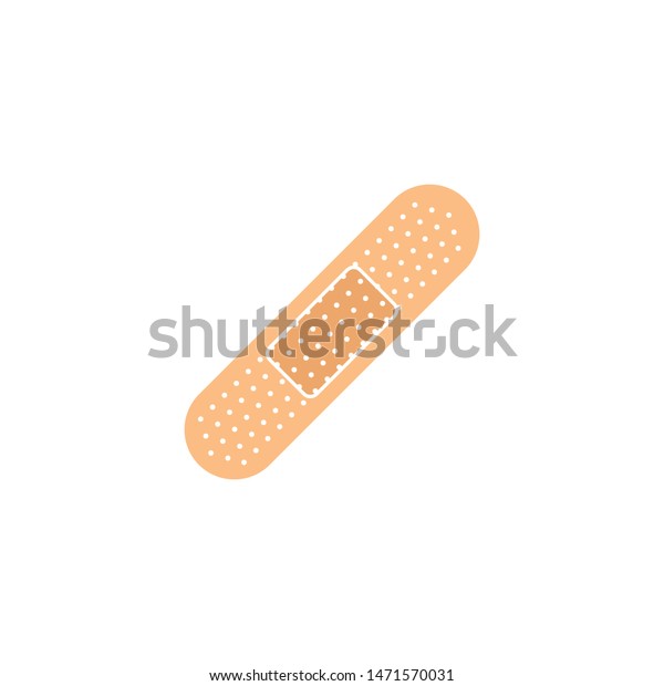 Adhesive Plaster Icon Flat Style Vector Stock Vector (Royalty Free ...