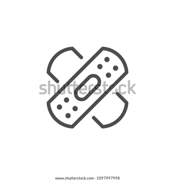 Adhesive Plaster Line Icon Stock Vector (Royalty Free) 1097997998 ...