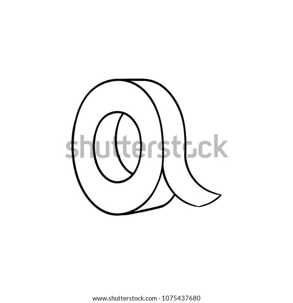 Adhesive Tape Hand Drawn Outline Doodle : image vectorielle de stock ...
